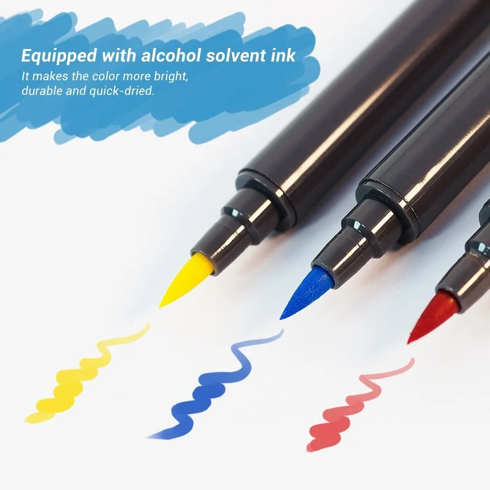Premium Custom Dual Brush Marker Pens,Multi Color Dual Tip Brush Pen ...