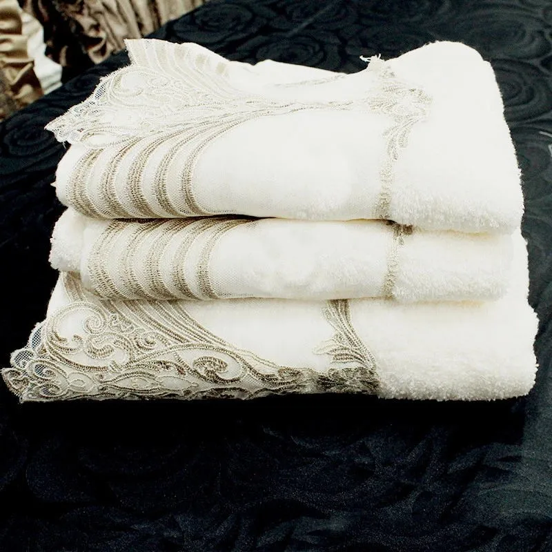 Pure Colour Turkey 100% Cotton Lace Towels Wholesale In Factory - Buy ...