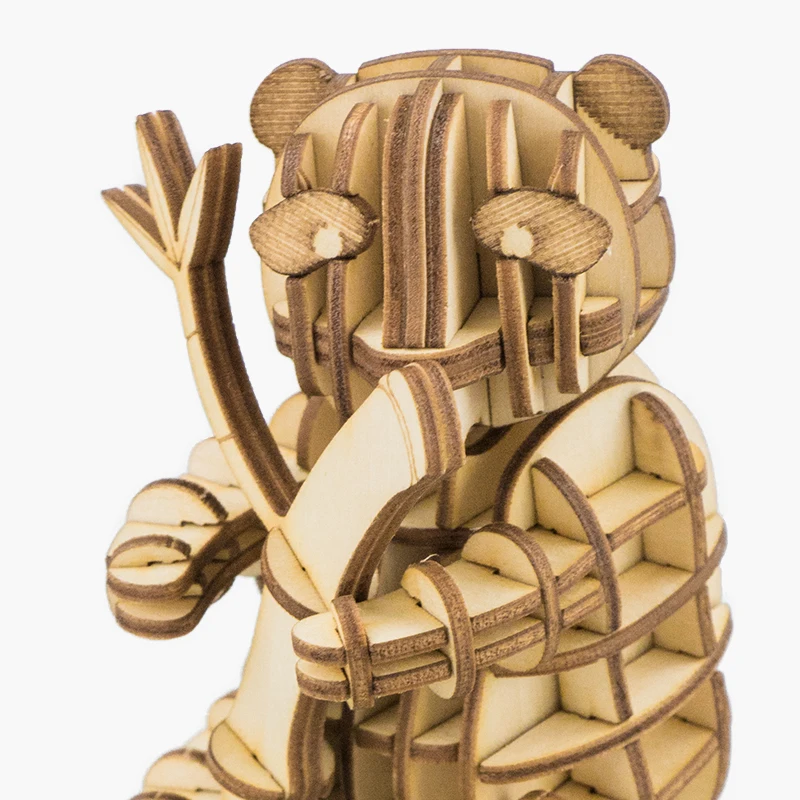 Robotime 3d Wooden Puzzle Wild Animals Panda Mini 3d Puzzle For Gifts ...