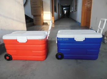 40l Trolley Cooler Box Insulated Ice Box With Wheels - Buy Ice Box,Ice ...