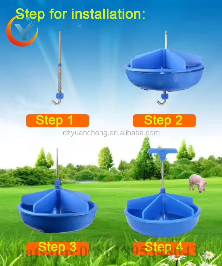 Pig Feeder Round Plastic Pig Creep Trough for Piglet Feeders