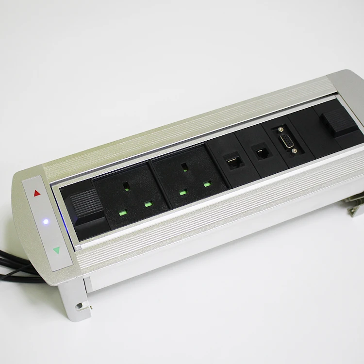 Hidden Office Desk Motorized Vault Table Top Switch Outlet