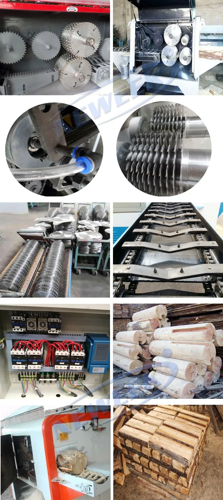 Neweek With Conveyor Round Wood Cutting Timber Multi-blade Sawmill ...