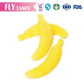 Yummy Banana Shape Sugar Coated Bulk Soft Gelatine Gummy Banana Candy ...