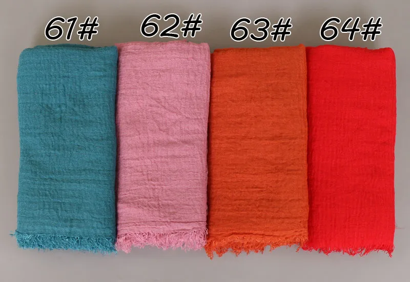 Bs414# Hot Sale Crinkle Scarfs For Muslim Islamic Clothing 85 Color Big ...