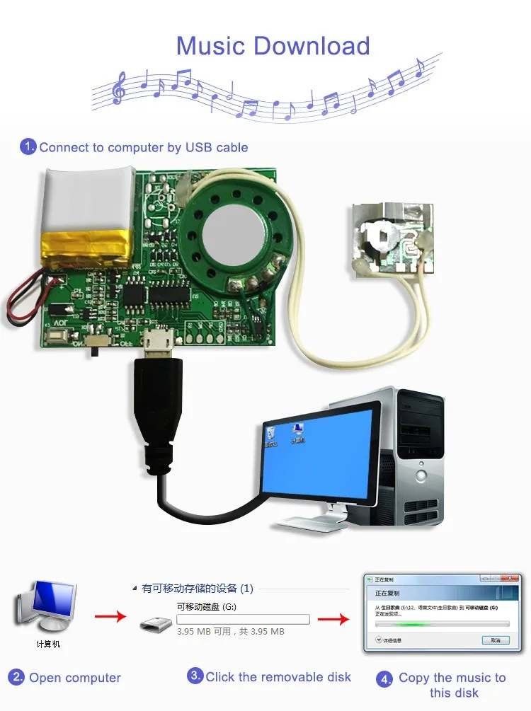 Diy Mp3 Musical Greeting Card Circuits Light Sensor Module Birthday ...
