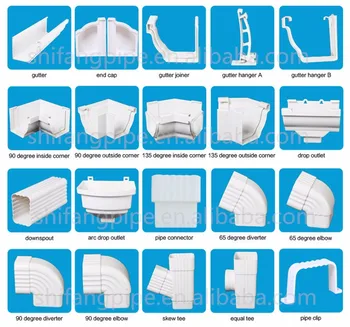 5.2 Inch Square Pvc Gutter Roof Drain Gutters 7 Inch Pvc Roof Rain ...