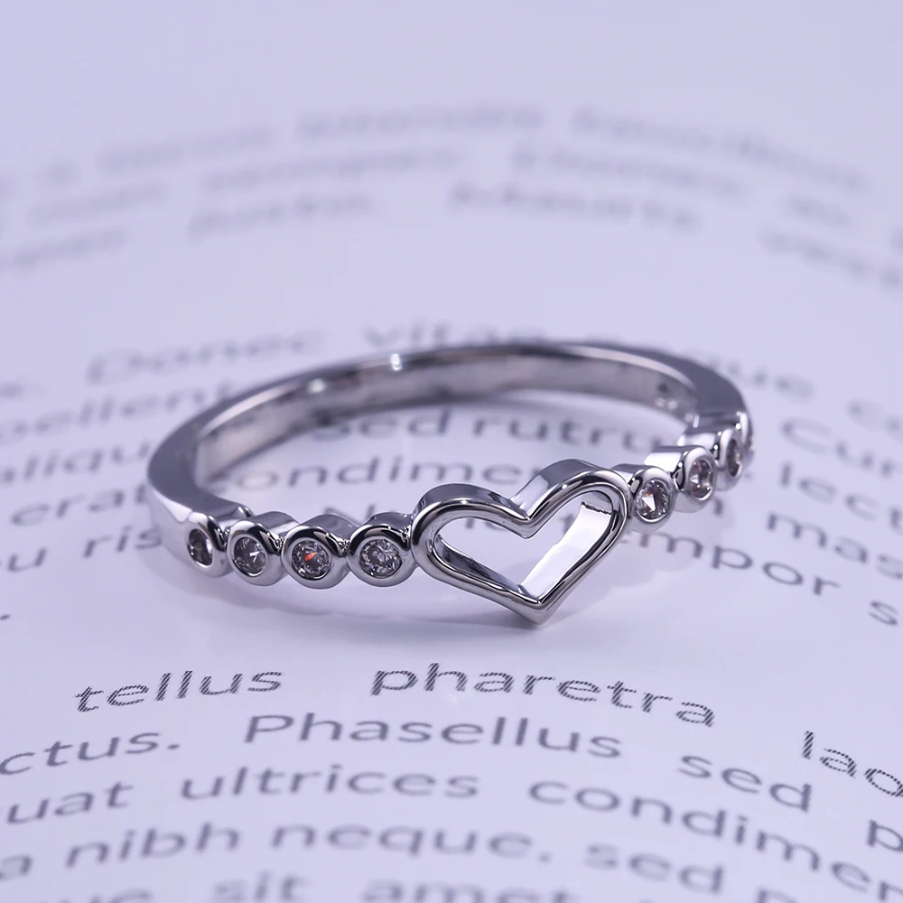 Small Fresh Love Ring - Simple 925 Silver Plated Jewelry