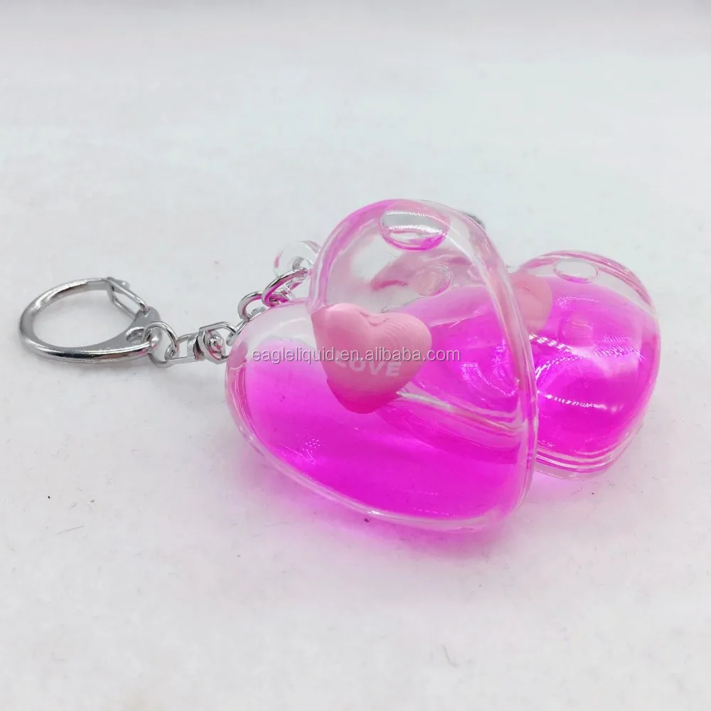 Promotion Acrylic Keychain With Liquid Inside Love Heart Floater Liquid ...