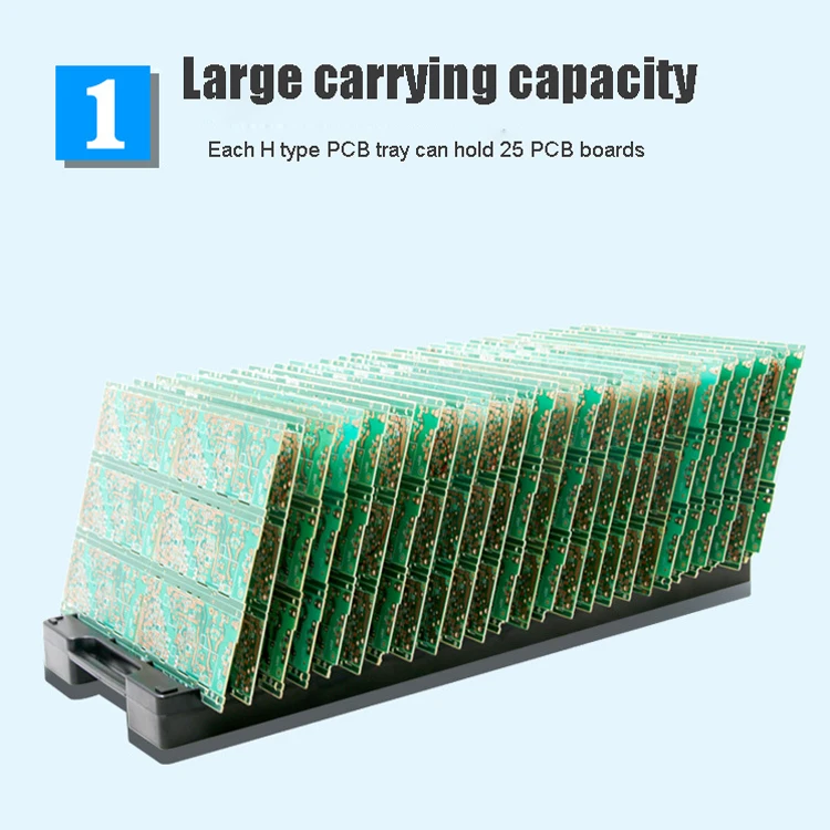 ESD Anti-Static H Type Plastic PCB Tray Storage Rack