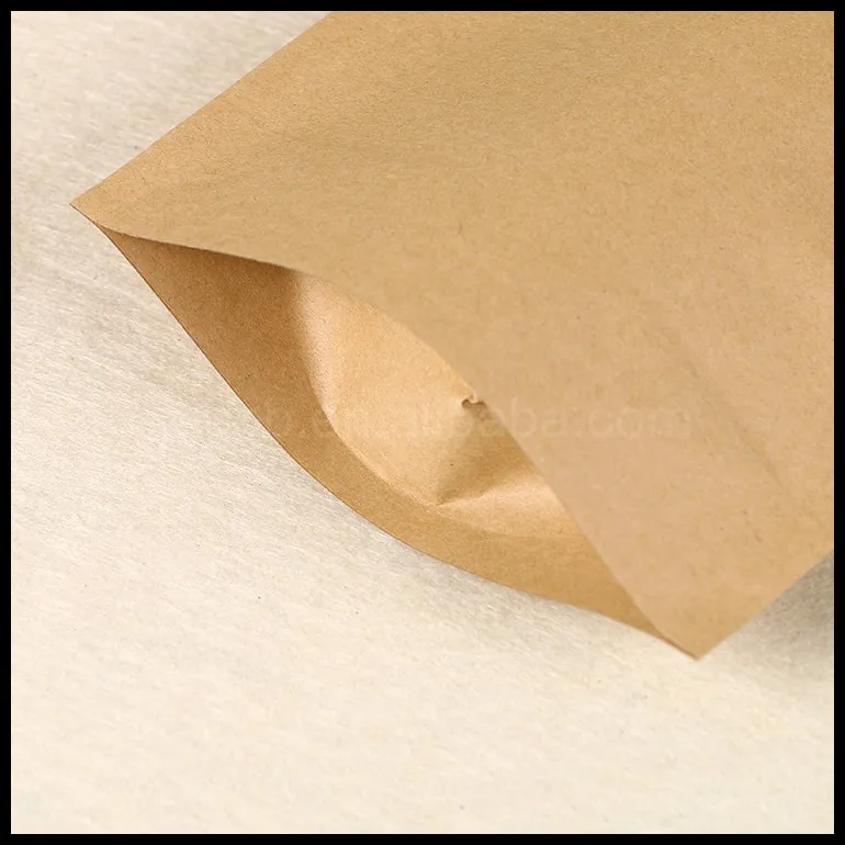 Brown Craft Zip Lock Stand Up Pouches For Nuts Foods Kraft Paper ...
