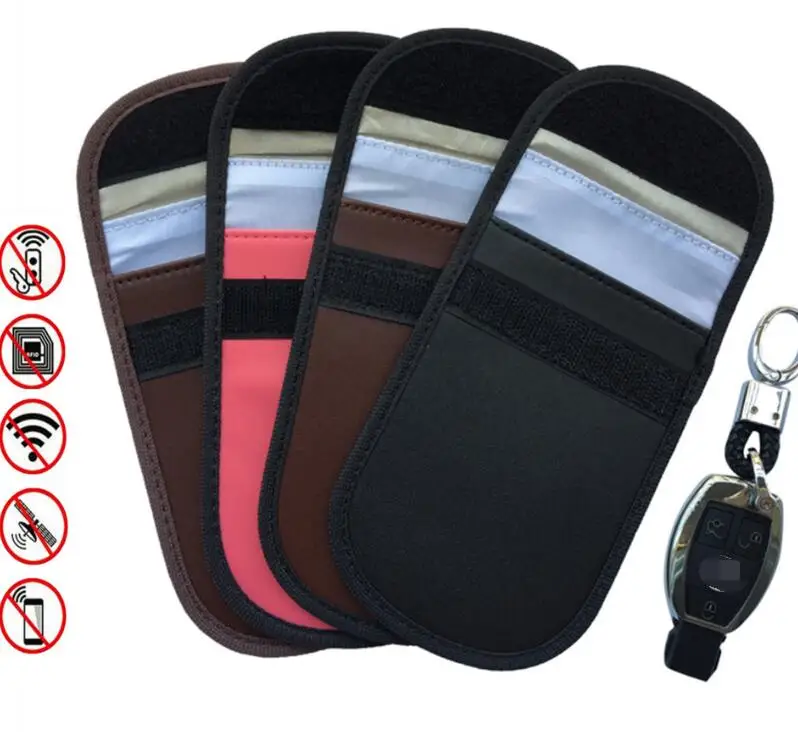 Pu Antitheft Lock Devices Phone Car Key Fob Blocking Wallet Car Key ...