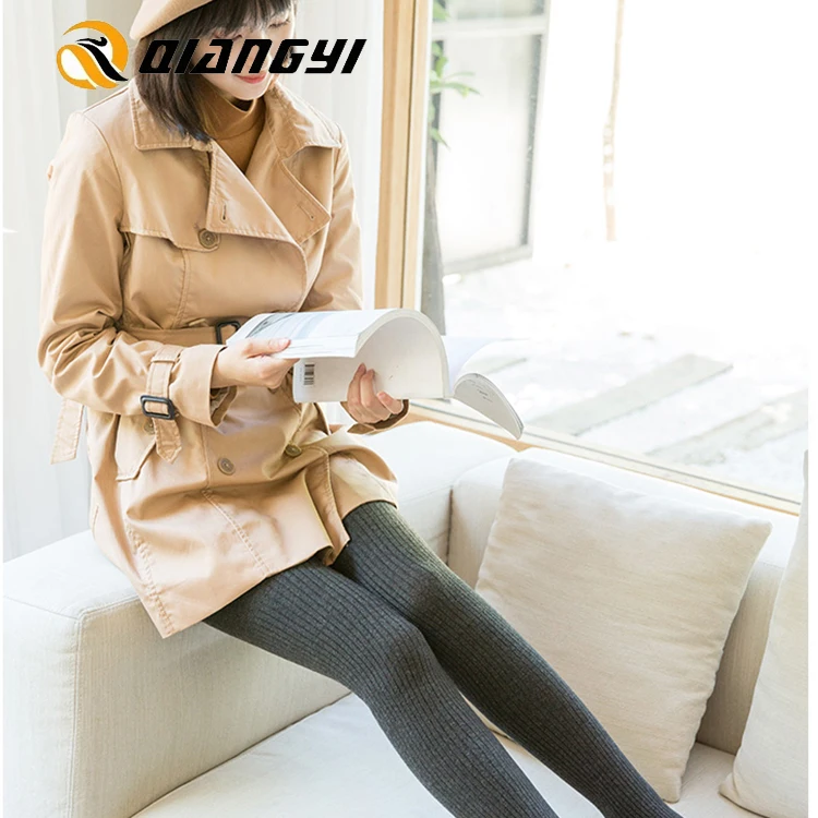 Warm Polychromatic Women Wool Tights by QY Fashion