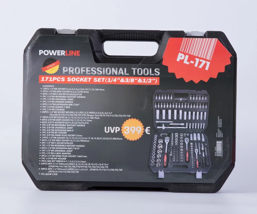 High Quality 171 PCS Professional Socket Set for Auto Repair
