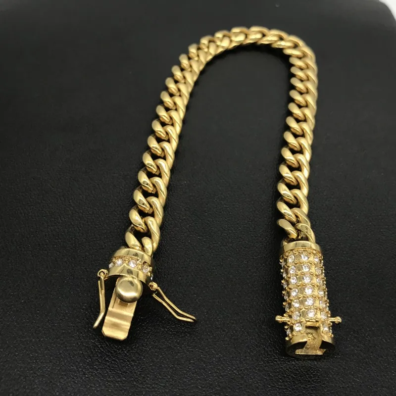 New Bracelet Hand Chain For Men 18k Cuban Gold Fashion Design 24k - Buy ...
