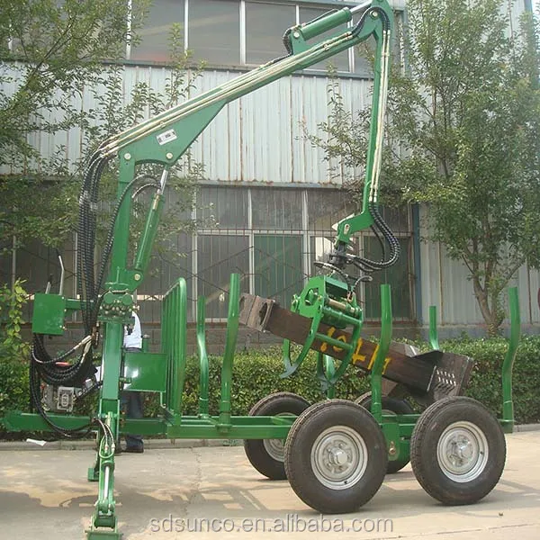 Heavy Duty Timber Grab Loader Hydraulic Crane Logging Trailer Log ...