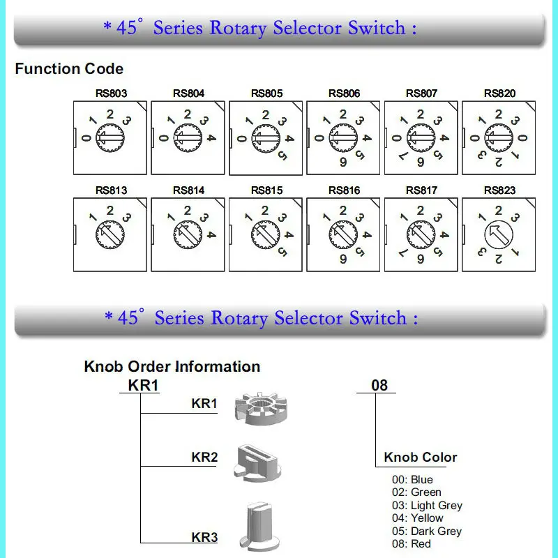 3 Position Rotary Selector Switch SMD SMT Type 4+4 Pins