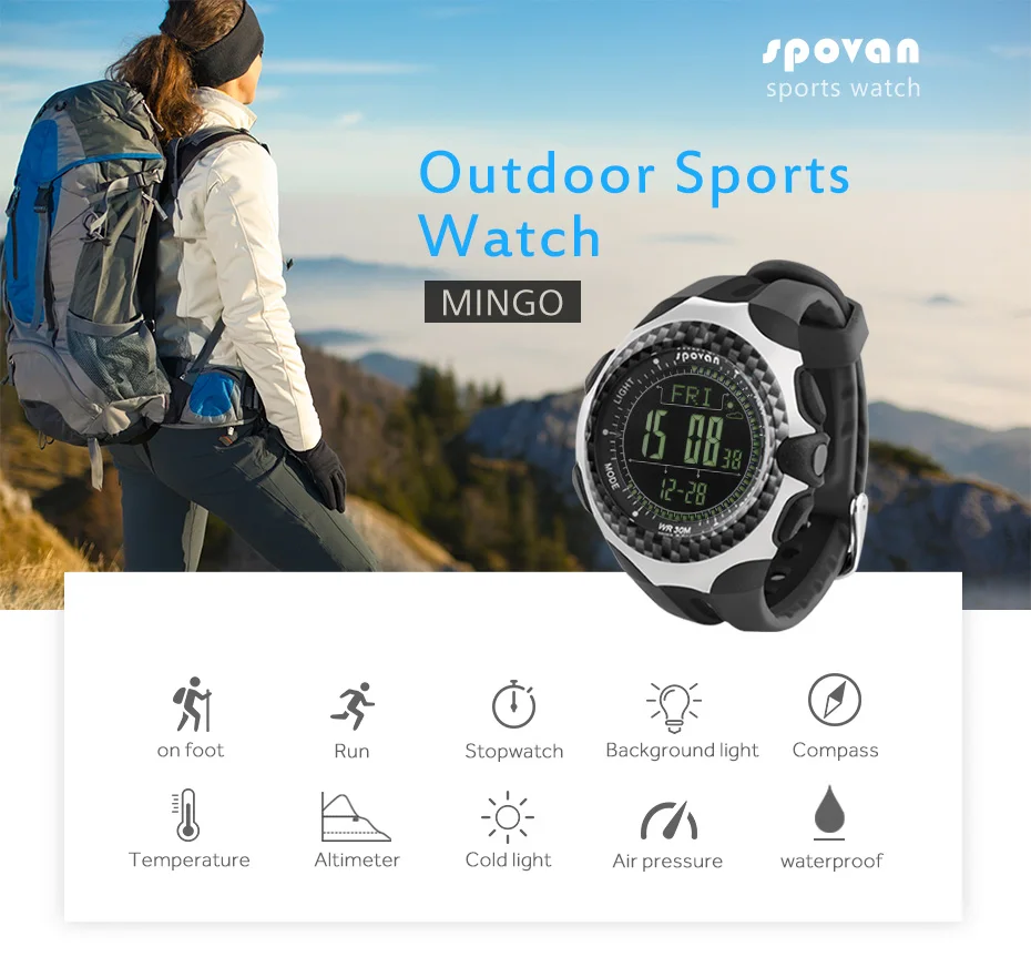 Altimeter Barometer Compass Thermometer Outdoor Wrist Watch With ...