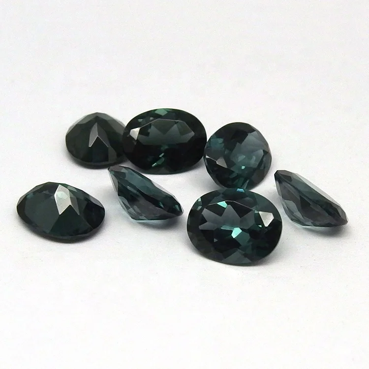 152# Green Spinel Gemstone Oval Diamond Cut - Yingma Jewelry