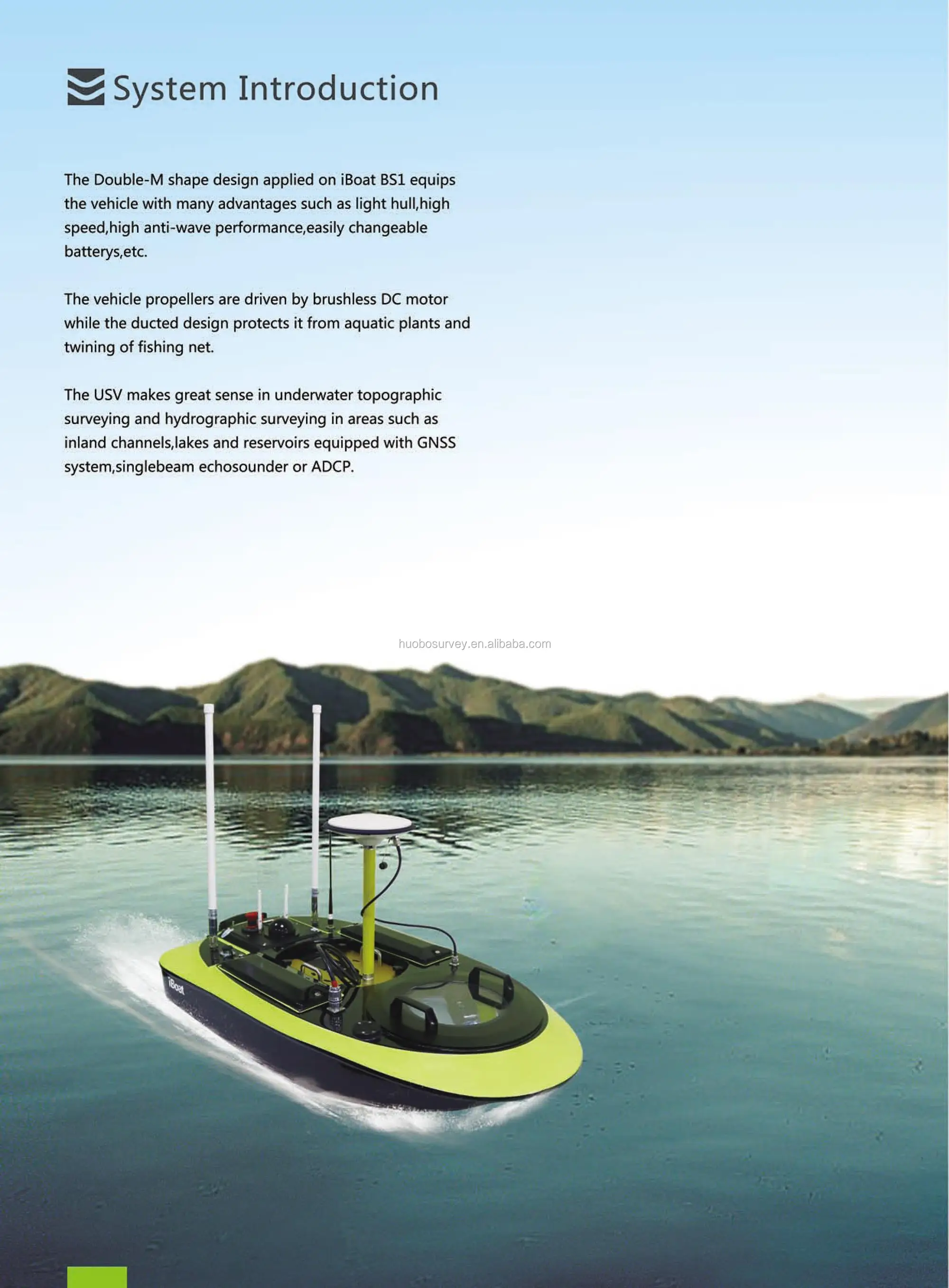 Hi-target Iboat BS1 Series Unmanned Surface Vehicle for Surveying