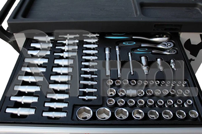 248PCS Complete Tools Mechanic Tool Box Set in Trolley Tool Cabinet