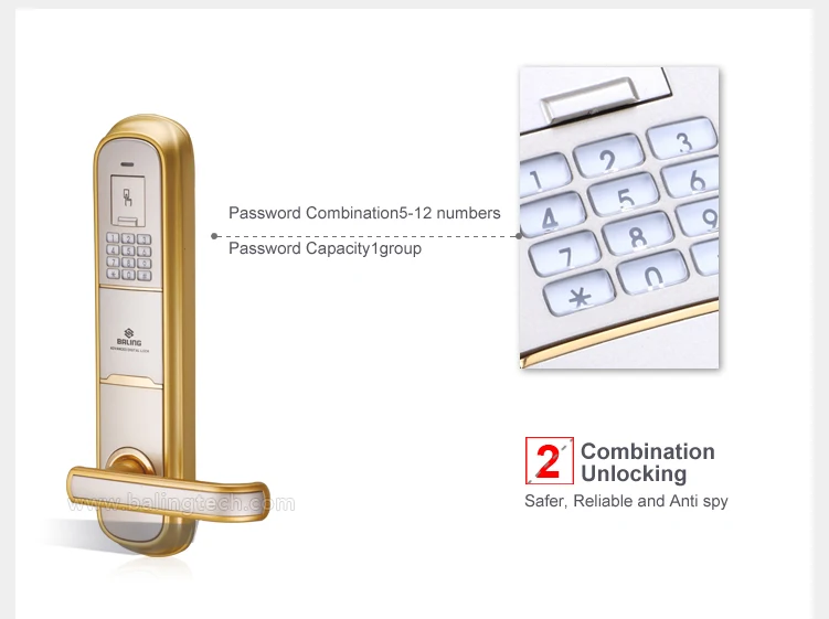 biometric cipher lock with fingerprint keypad password function MZ-6072 ...