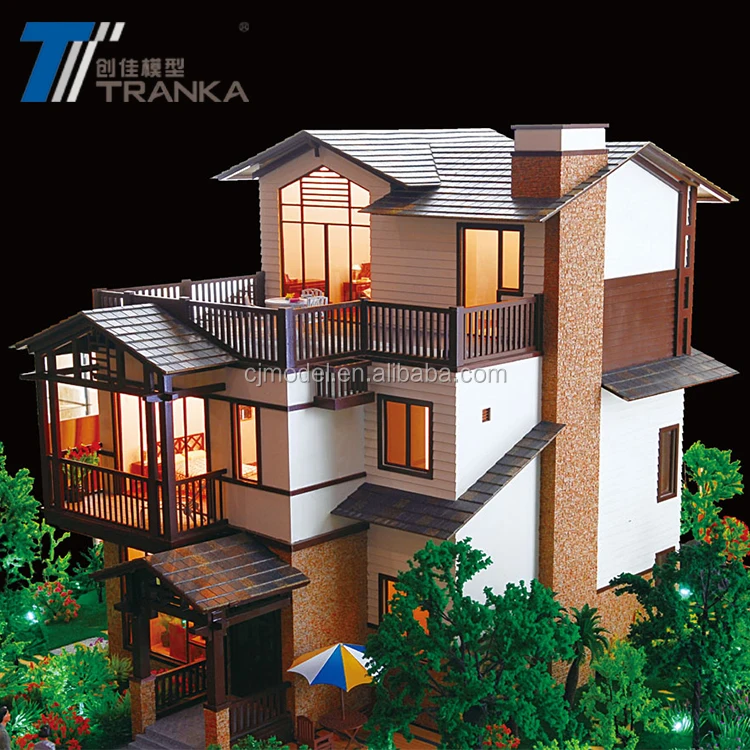 Villa House Building Model for Real Estate Construction