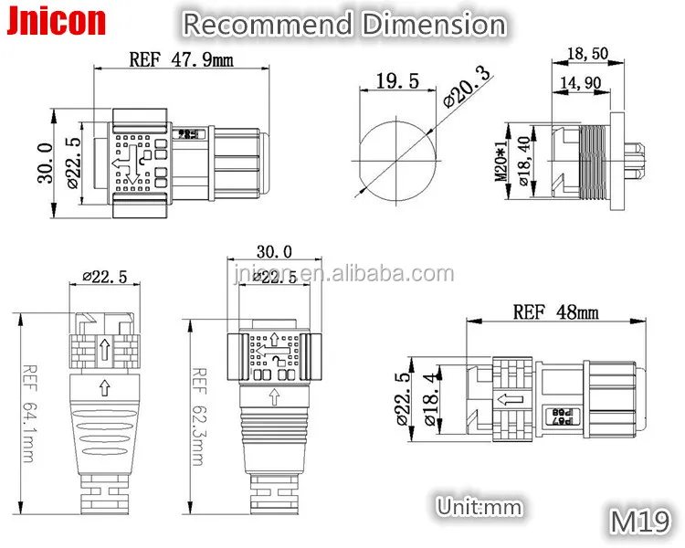 M19 Wire to Board 2 Pin IP67 Waterproof Quick Power Connector