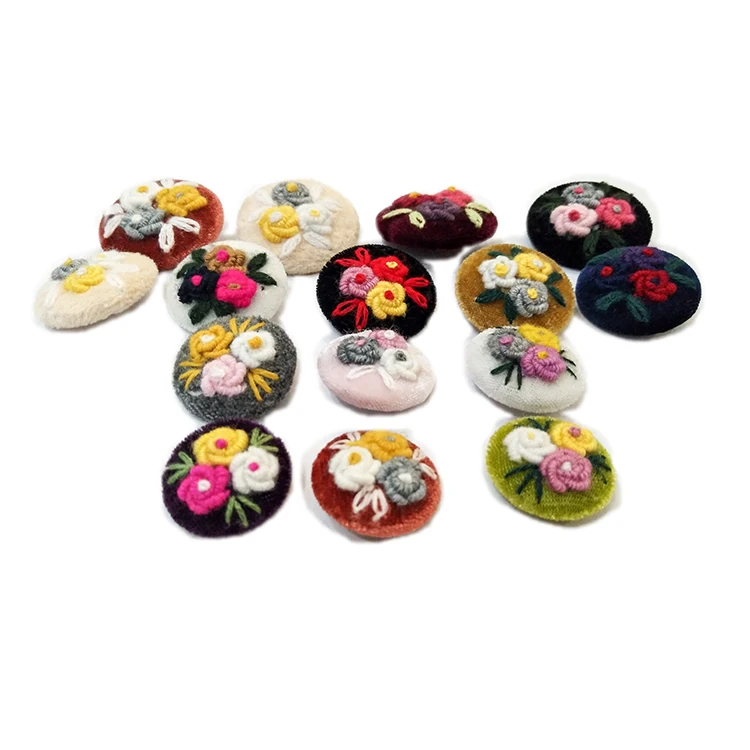 2017 Elegant Fashion 3d Flower Embroidery Cute Button - Buy Flower ...