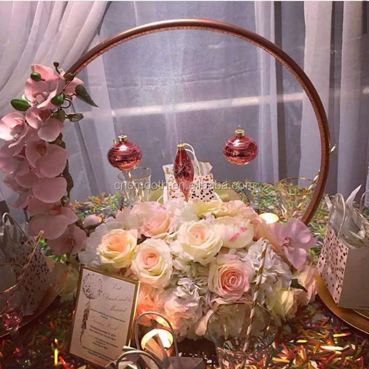 Floral Hoop Wedding Centerpiece - Elegant Table Decor