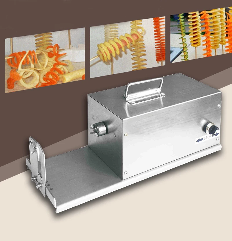 Efficient Twisted Potato Cutter with Counter - Ideal for Food Shops