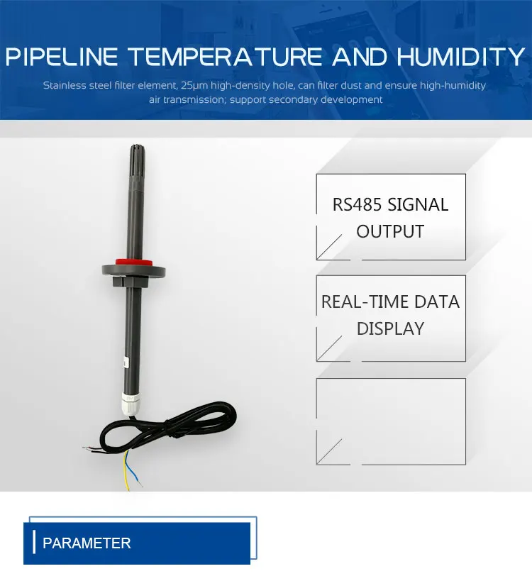 Modbus 485 Rs485 Output Humidity Temperature Transducer Pipe Duct ...