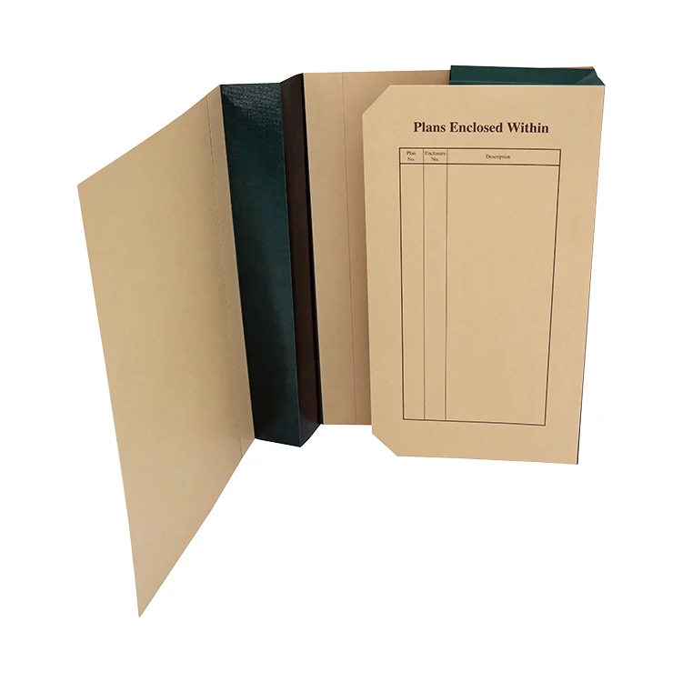 Custom Offset Printing Expandable Manila Folders with Green Tape