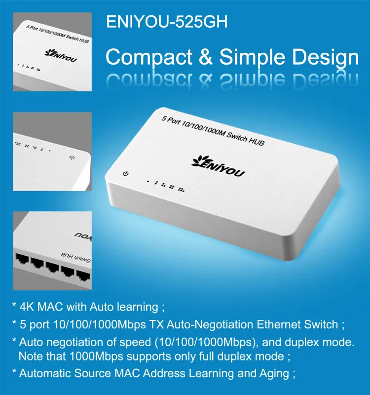 5 Port 1g Gigabit Ethernet Network Switch Hub High Quality Oem Odm ...