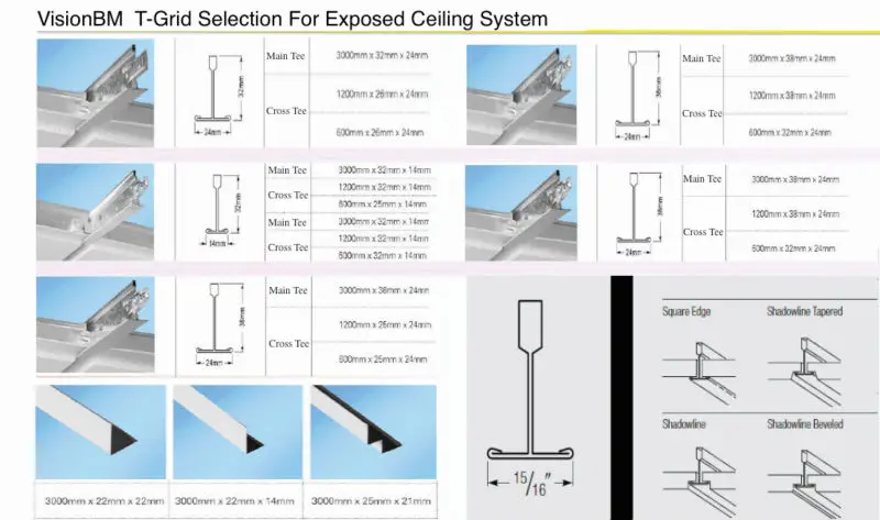 Usg Ceiling T Bars Main T Cross T Wall Angle - Buy Ceiling T Grid ...