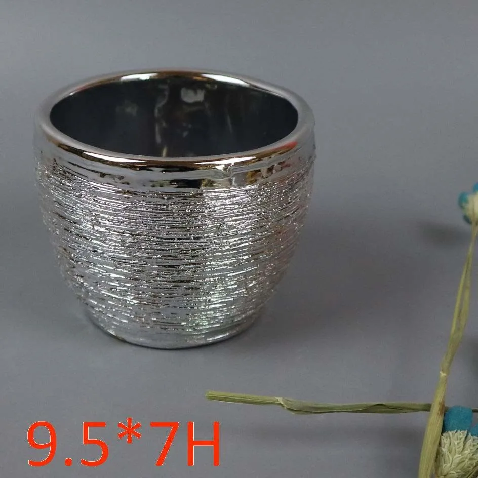 Wholesale Silver Plated Ceramic Garden Planter Flower Pot - Buy Ceramic ...