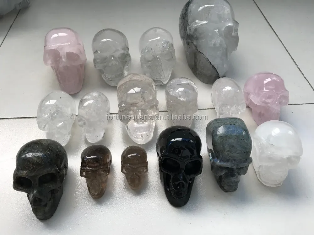 Natural Realistic Carved Human Quartz Clear Crystal Healing Skulls For ...