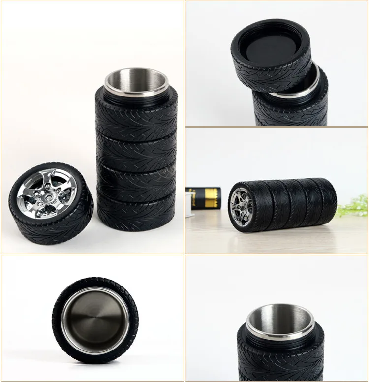 Innovative Stainless Steel Tire Shaped Car Mug New Year Valentine's ...