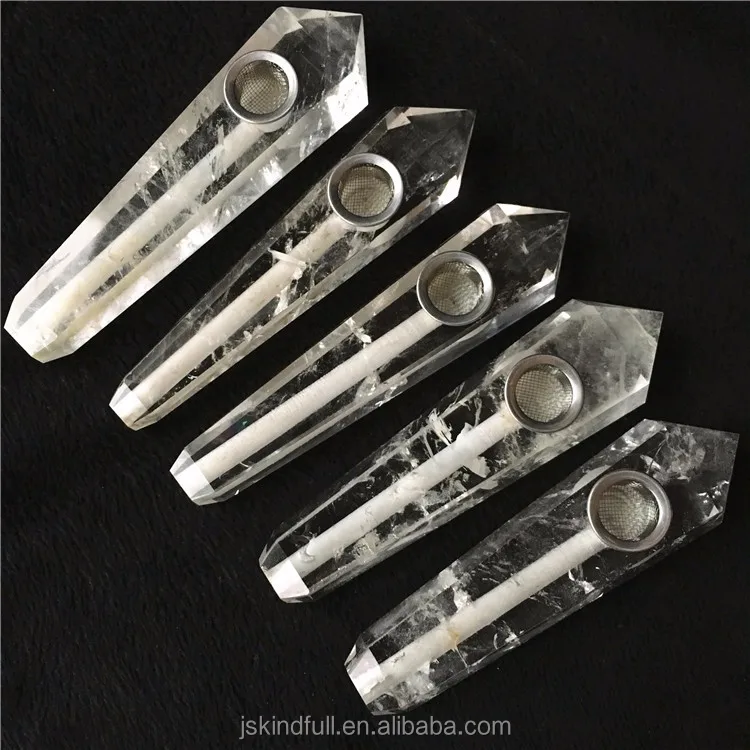 Wholesale Clear White Melted Crystal Smoking Pipe Crystal Tobacco Weed ...