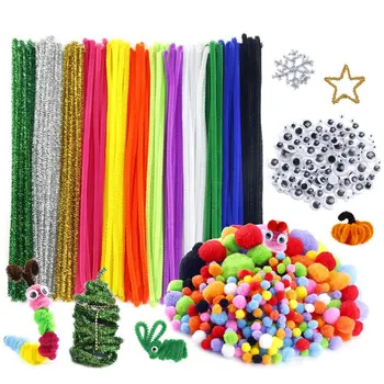 Diy Pipe Cleaners Craft Set Pom Poms Craft And Wiggle Googly Eyes Self ...