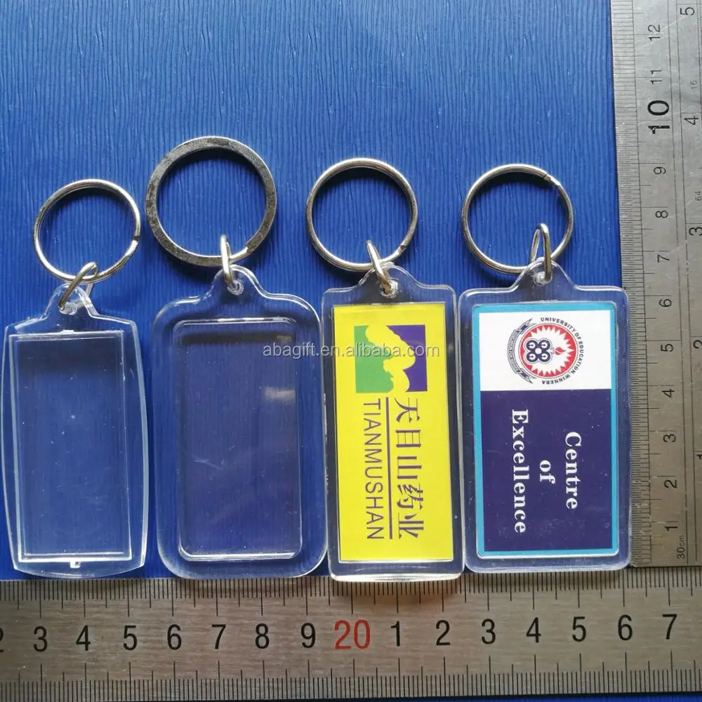 Photo Insert Clear Acrylic Keychain Blanks - High Quality