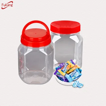 1 Liter Clear Plastic Pickle Containers,Square Airless Plastic Snack ...
