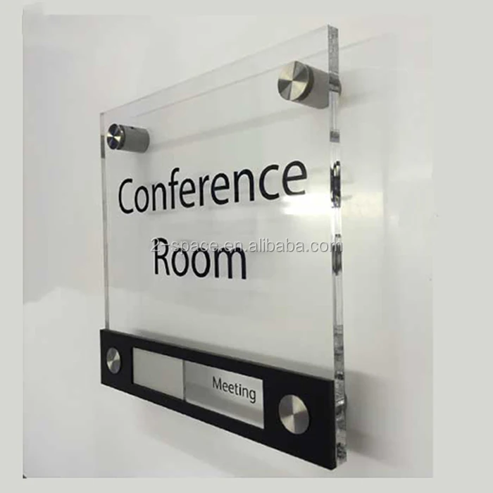 Plexiglass Wall Mount Double-sided Sinage Acrylic Meeting Room Sliding ...
