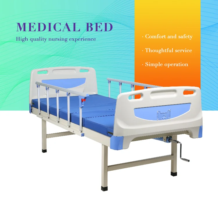 1 Crank Hospital Medical Bed With Sponge Mattress Alumi Collaps 5 Pole ...