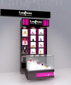 Luxury Modern Retail Shop Counter Design Perfume Showcase Wood Shelves ...