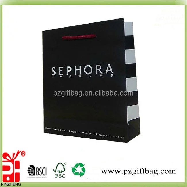 Customized High Quality Sephora Shopping Paper Bags Manufacturer - Buy ...