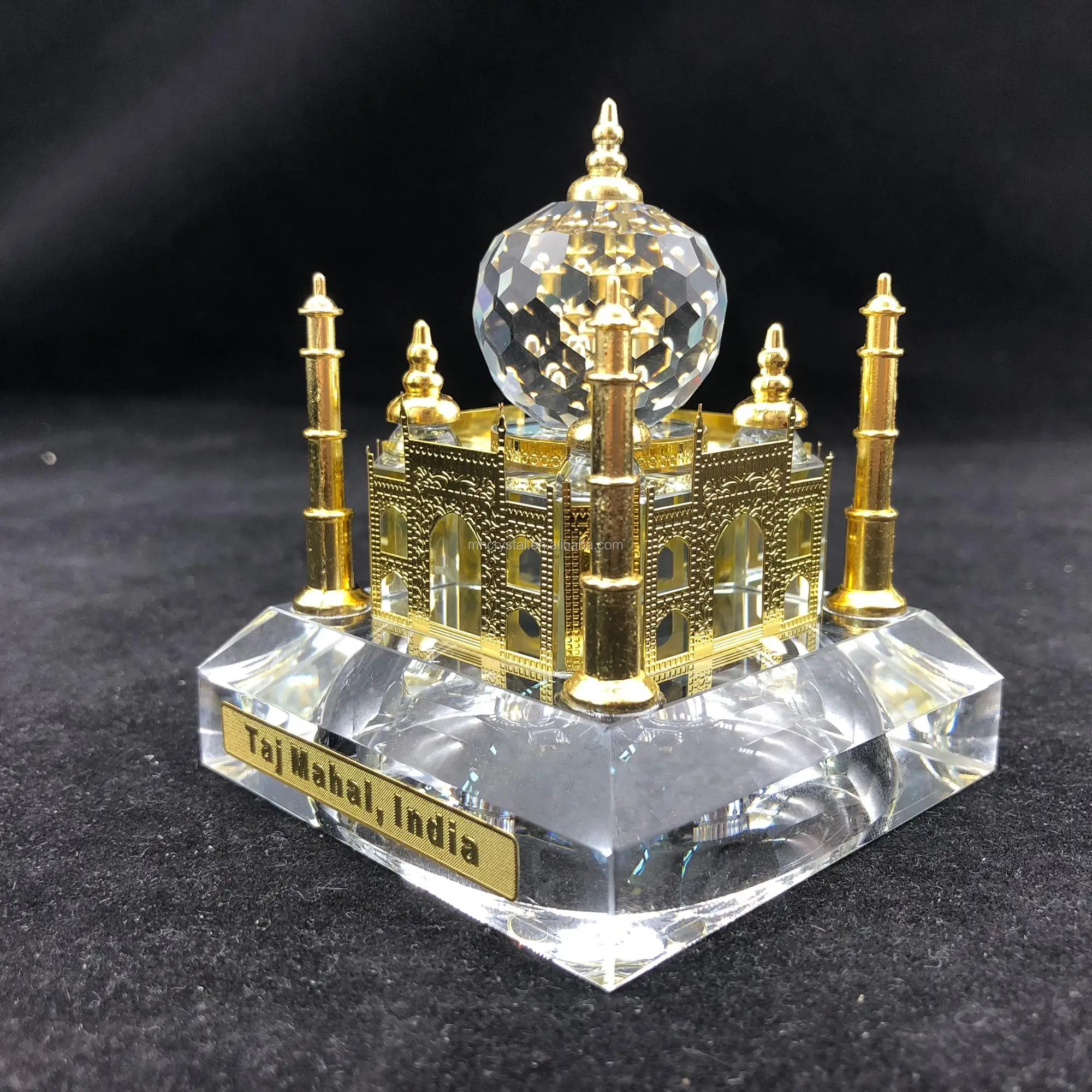 Crystal 24k Gold Plated Light Up Taj Mahal Home Decorative Model Mh ...
