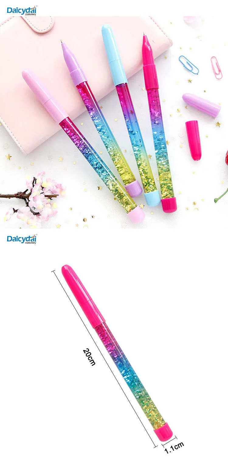 Floating Liquid Glitter Ball Pen Unique Fashion 0.5mm Black Ink For ...