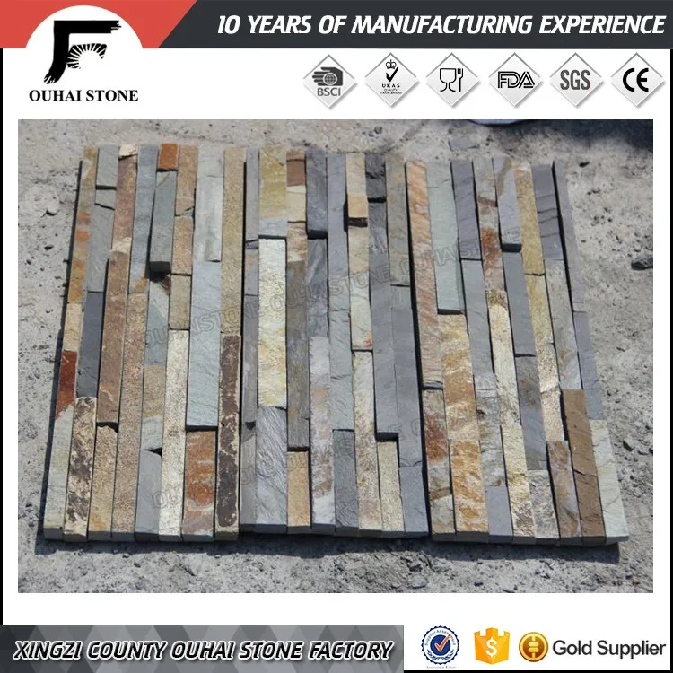 Slate Panel Cultured Stacked Stone Tv Wall - Buy Tv Wall,Cultured ...