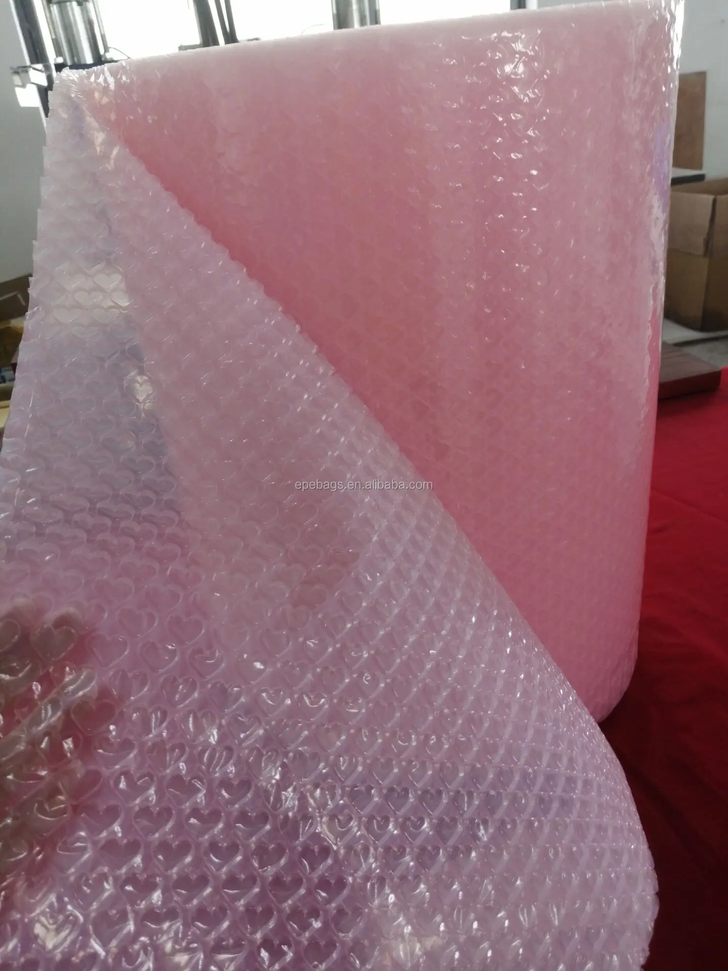 Factory Cutting Heartshaped Cushioning Wrap Plastic Pink Air Bubble ...